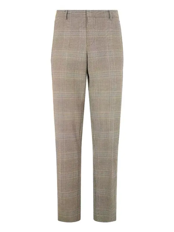Moschino Check-pattern Side-stripe Trousers - Brown