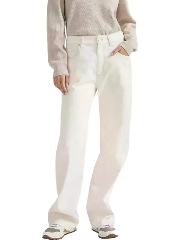 Brunello Cucinelli Straight-leg Five-pockets Trousers - Neutrals