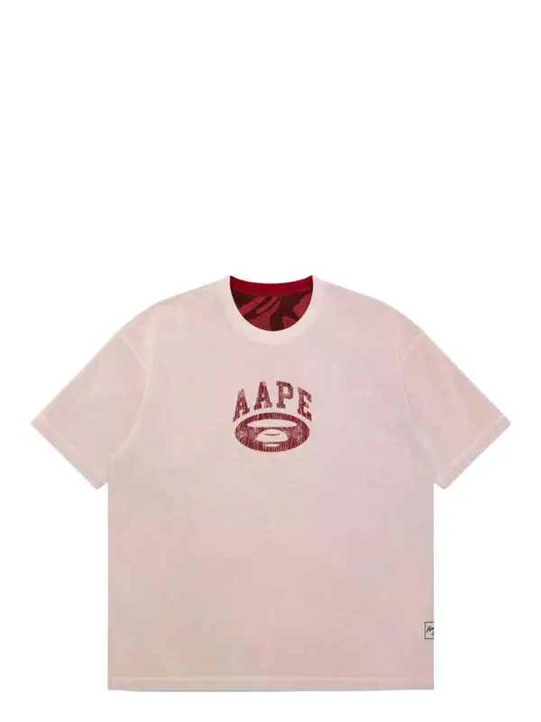 AAPE BY *A BATHING APE Moonface-detail Logo-print T-shirt - Pink