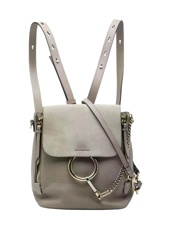 Chloé 2017 Medium Calfskin And Suede Faye Backpack - Grey