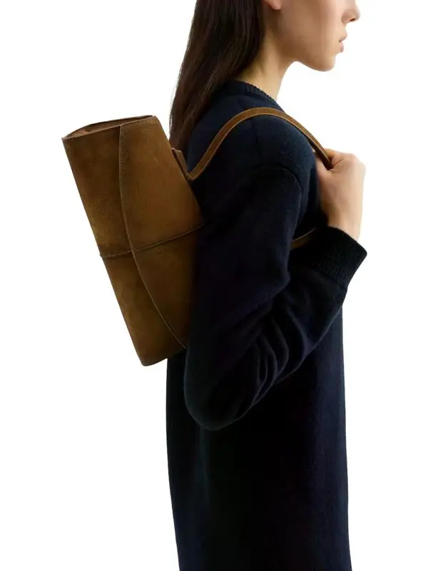JIL SANDER Linea Suede Shoulder Bag - Brown