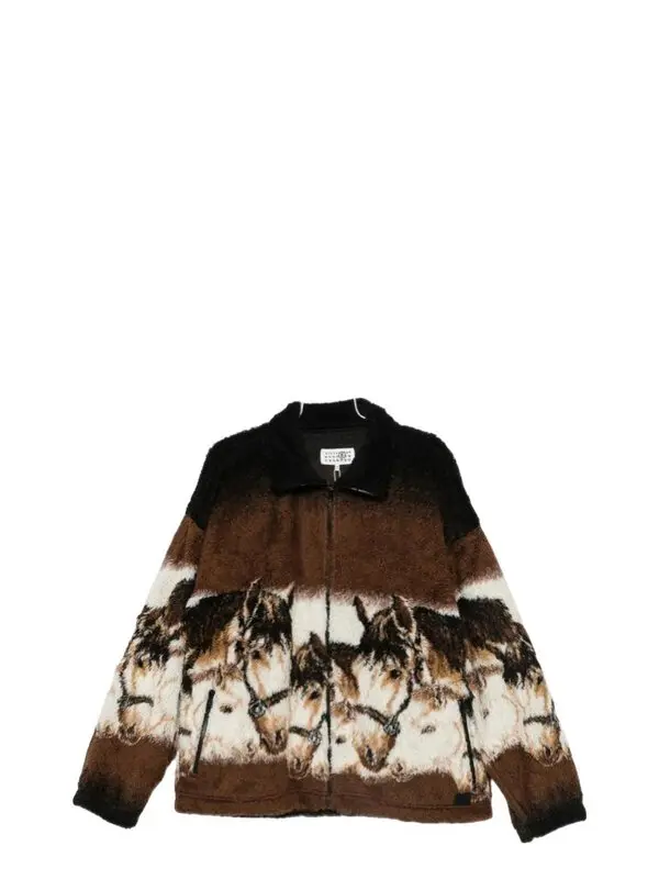 MAISON MARGIELA Horse Print Cardigan - Brown