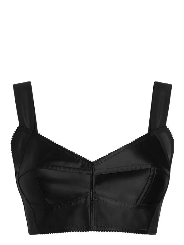 Dolce & Gabbana Satin Bustier Top - Black