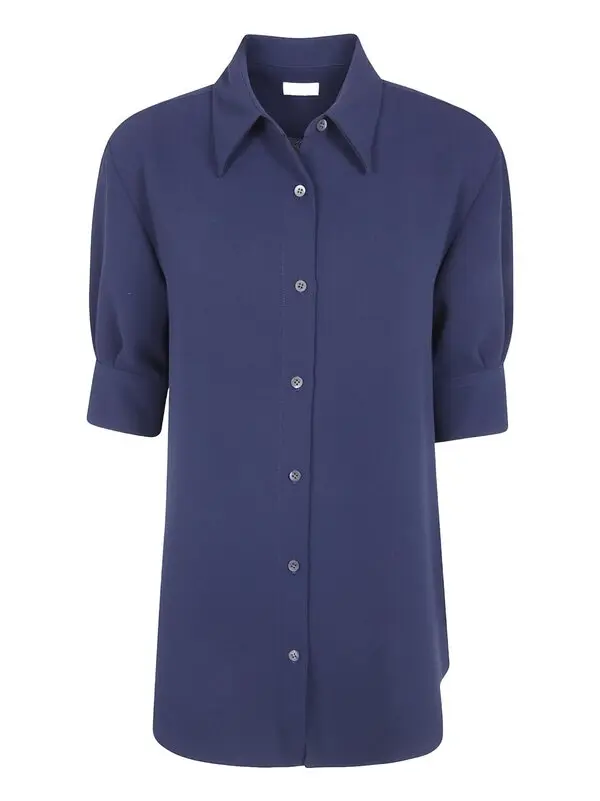 Dries Van Noten Cuffed Crepe Shirt - Navy
