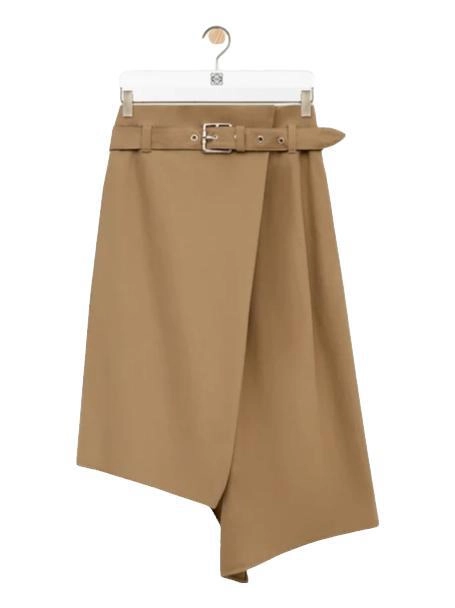 Loewe Skirt In Cotton - Light Brown