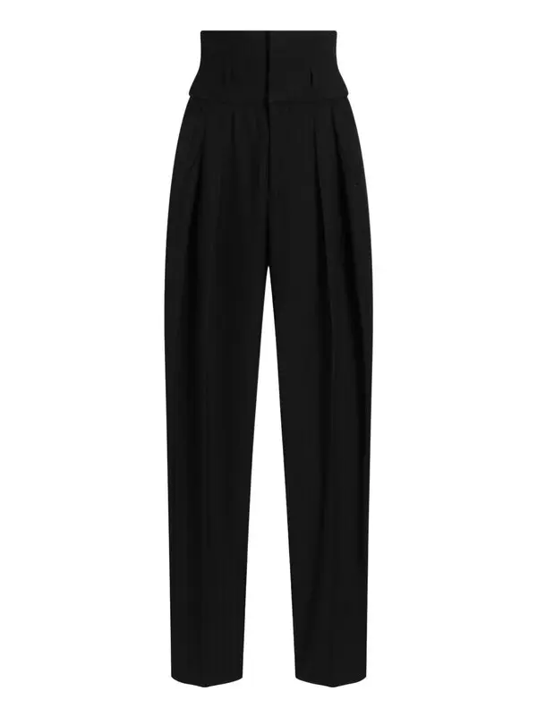 Dolce & Gabbana Pinstripe Wool Jacquard Trousers - Black