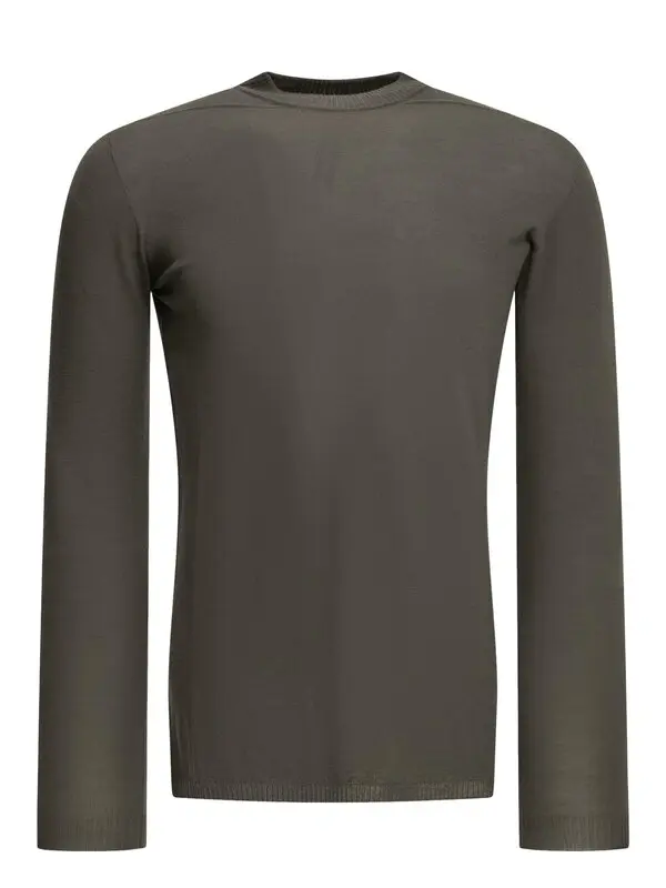 Rick Owens Ribbed-trim Long-sleeve Sweater - Grey