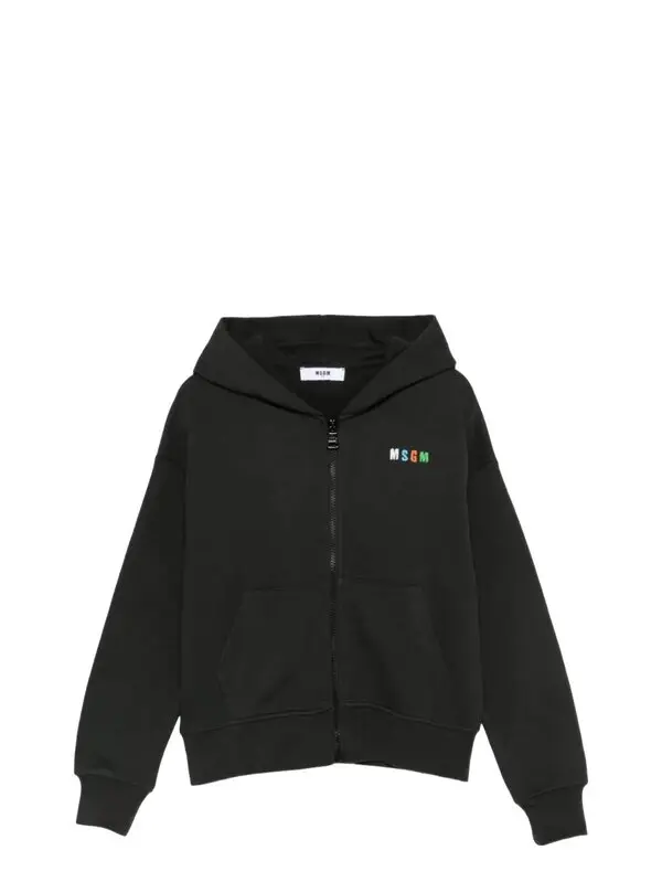 MSGM Zip-up Hoodie - Black