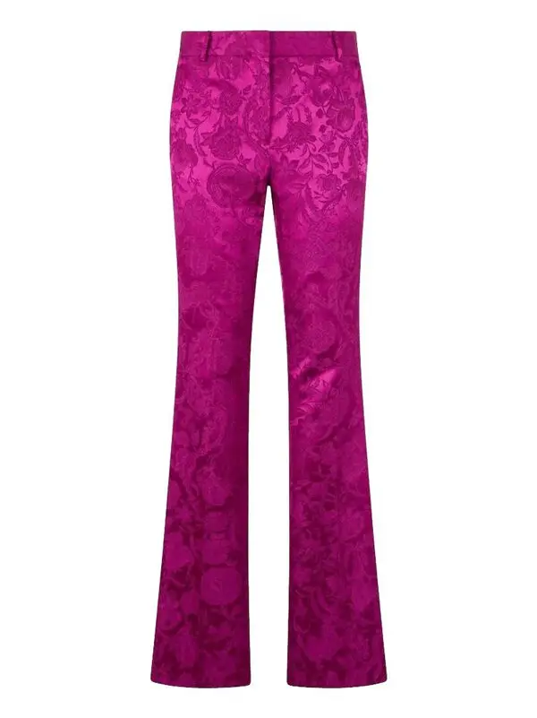 Roberto Cavalli Floral Jacquard Flared Pants - Fuchsia