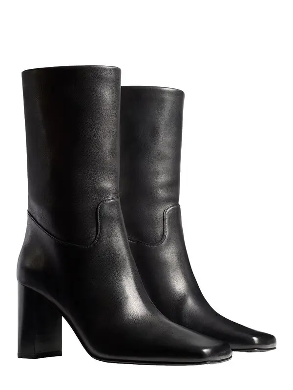 Khaite Petra Square Toe Boot - Black