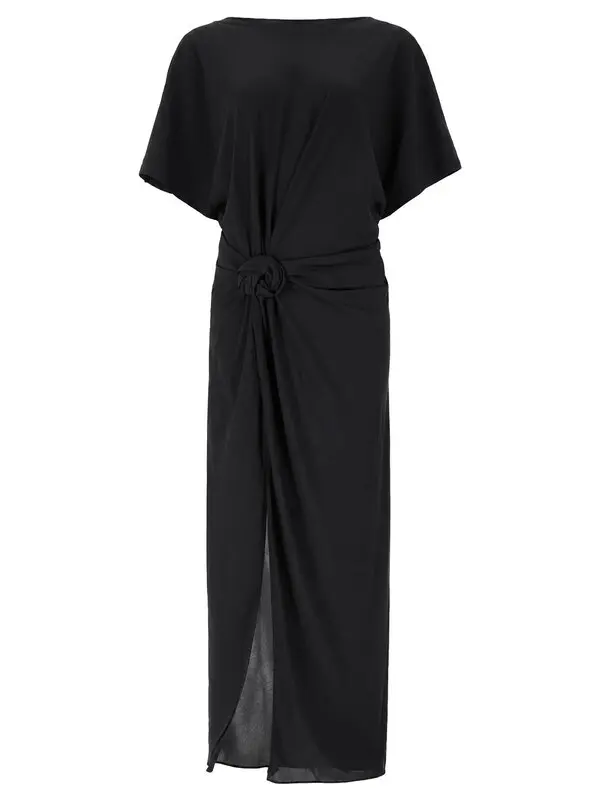 ROTATE BY BIRGER CHRISTENSEN Abito Lungo Con Spacco - Black