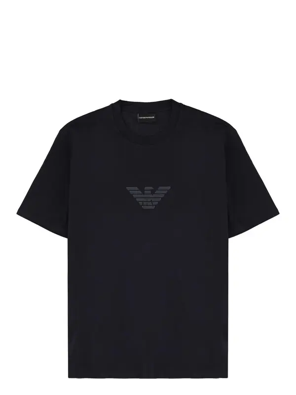 Emporio Armani T-shirt Essential In Jersey Di Cotone Pima - Blue