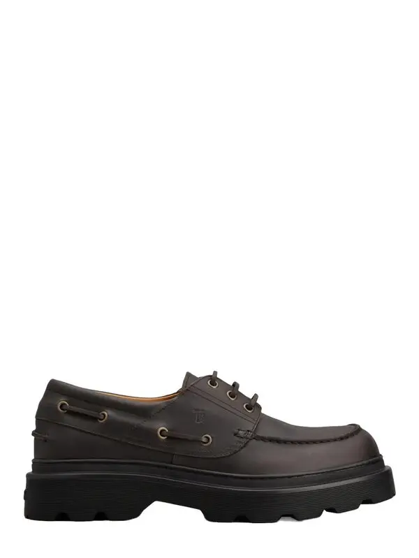 TOD'S Boat Shoes In Leather - Brown