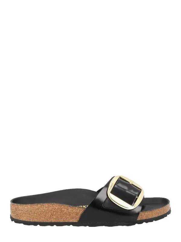 BIRKENSTOCK Buckled Cork Slide Sandals - Black