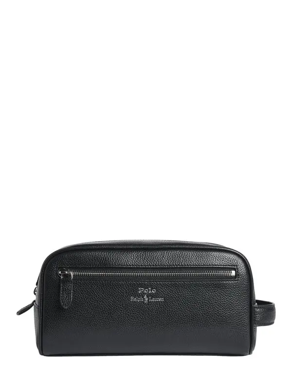 Polo Ralph Lauren Leather Wash Bag - Black