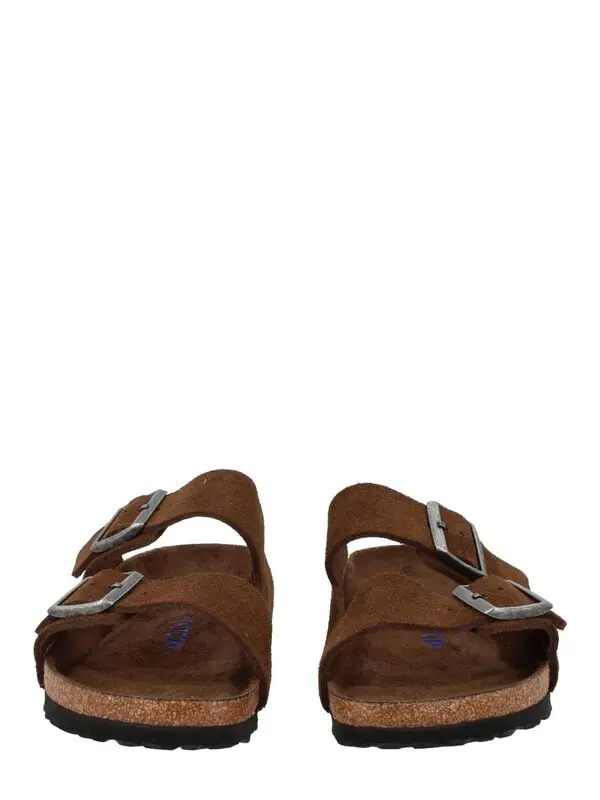 BIRKENSTOCK Suede Double-buckle Slide Sandals - Brown