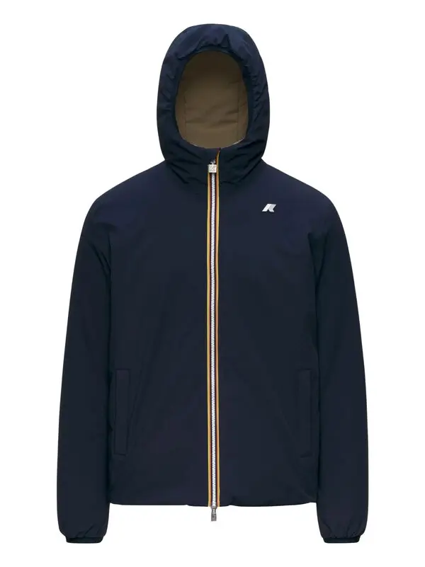 K-WAY Quilted Puffer Coat With Stretch Shell - Navy