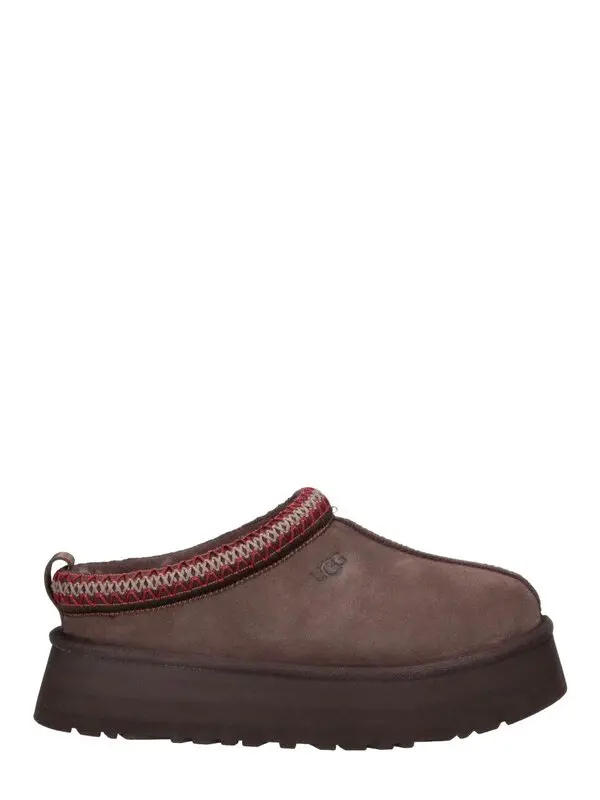 UGG Leather Upper Flat Sandals - Brown