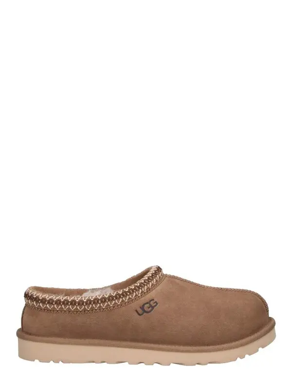 UGG Leather & Textile Flat Shoes With Eva Outsole - Brown
