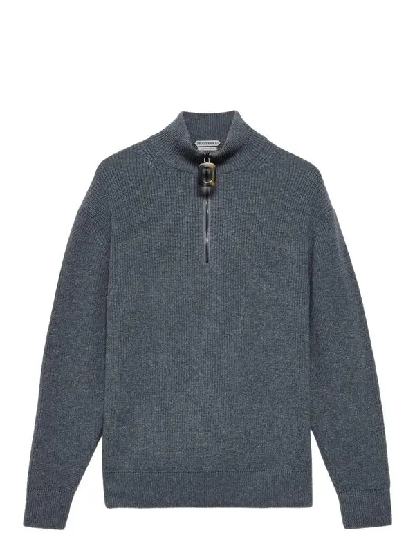 JW Anderson Wool-organic Cotton Knit Sweater - Grey