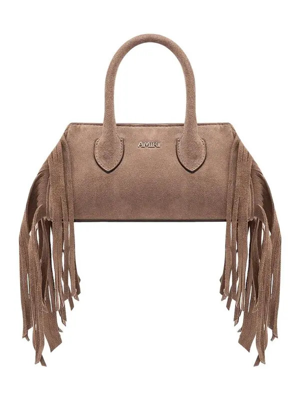 Amiri Suede Fringe Handbag - Brown