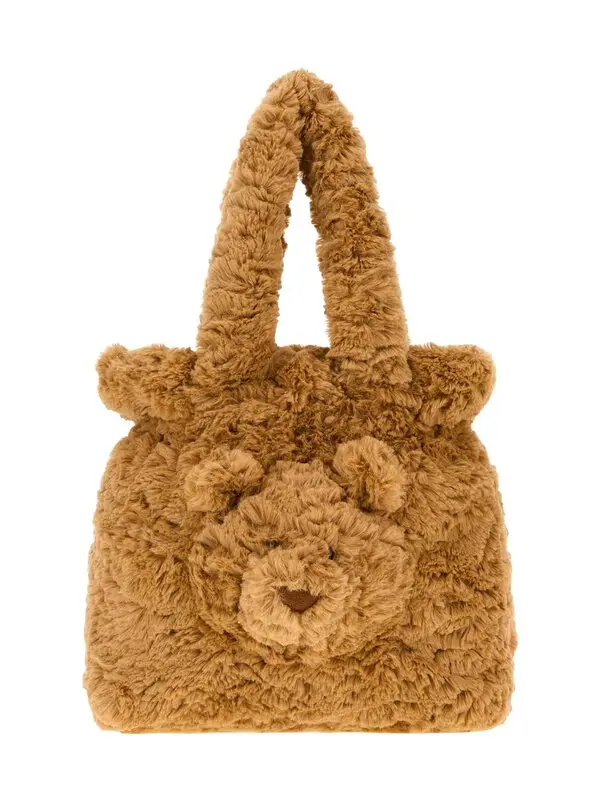 JELLYCAT Biscuit Eco Fur Bartholomew Bear Mini Handbag - Camel