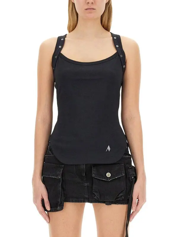 Attico Lace-up Tank Top - Black