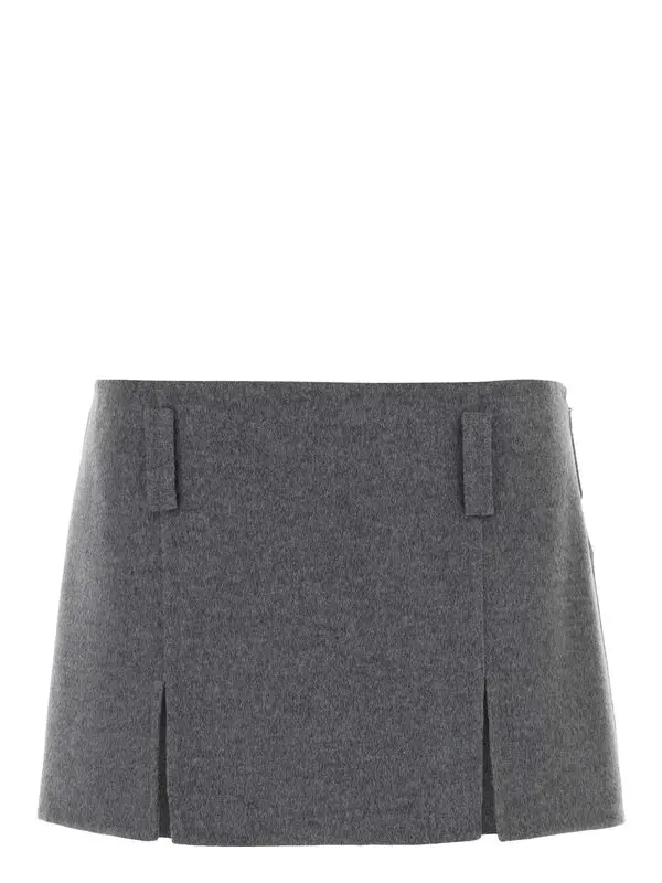 Miu Miu Wool Blend Mini Skirt - Grey