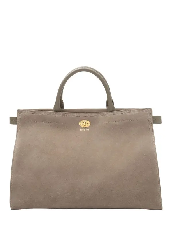Burberry Medium Suede Cotswolds Tote Bag - Beige