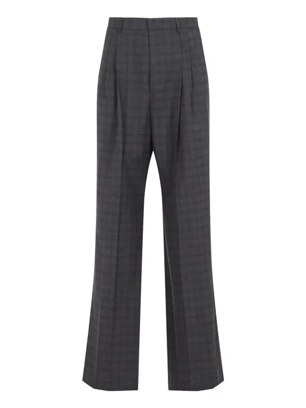 Dries Van Noten Straight Wool Pants - Brown