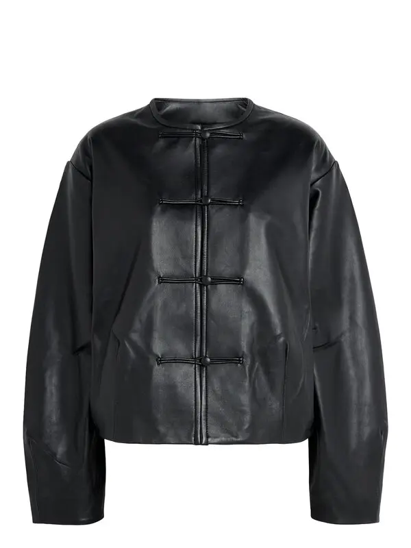 ST. AGNI Cocoon Leather Jacket - Black