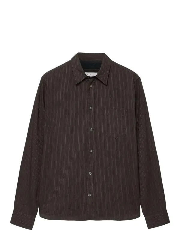 ALLSAINTS Organic Cotton Stripe Judd Shirt - Brown