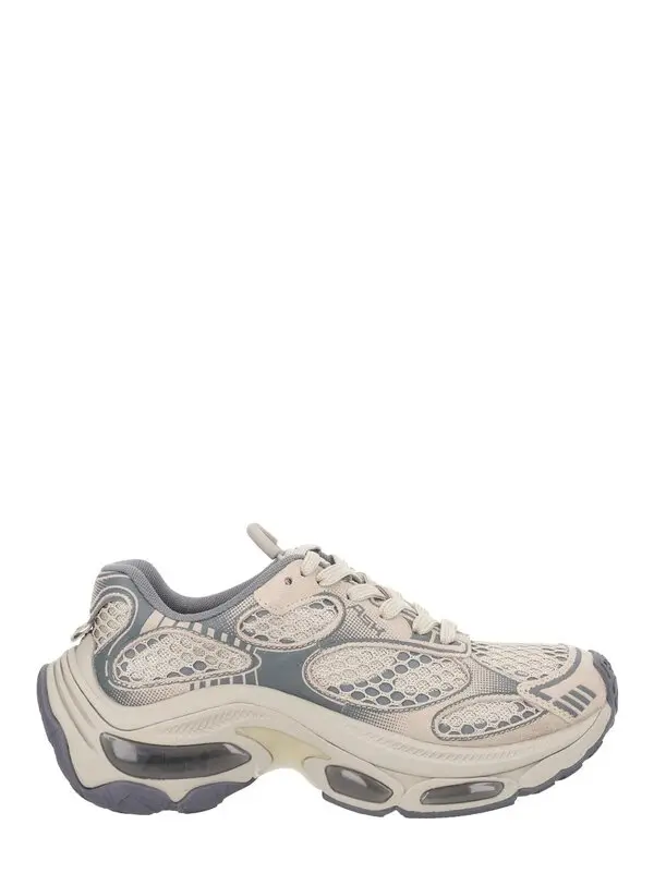 Ash Mesh Paneled Low-top Sneakers - Grey