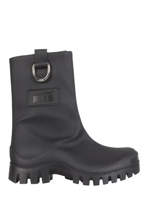 MSGM Rain Boots With Track Sole - Black