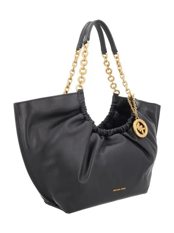 Michael Kors Ruched Chain Tote Bag - Black
