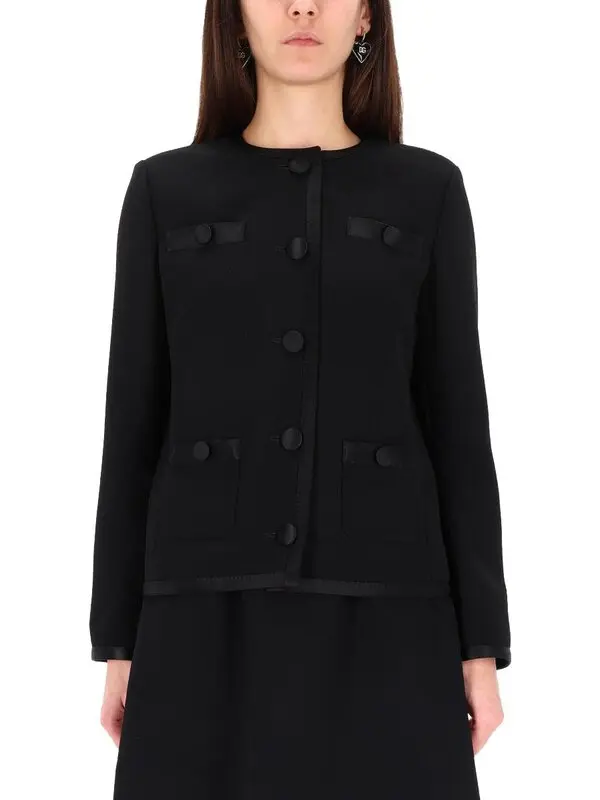 Dolce & Gabbana Wool And Silk Blend Tailored Outerwear - Black