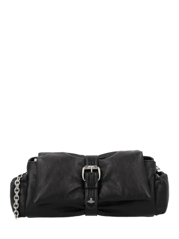 VIVIENNE WESTWOOD Sleek Compact Clutch Bag With Signature-inspired Hardware - Black