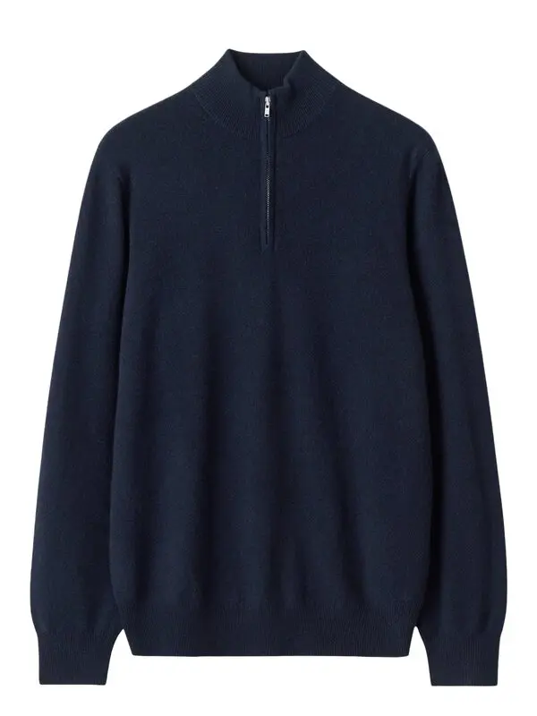 Soft Goat 100% Cashmere Crewneck Sweater - Navy