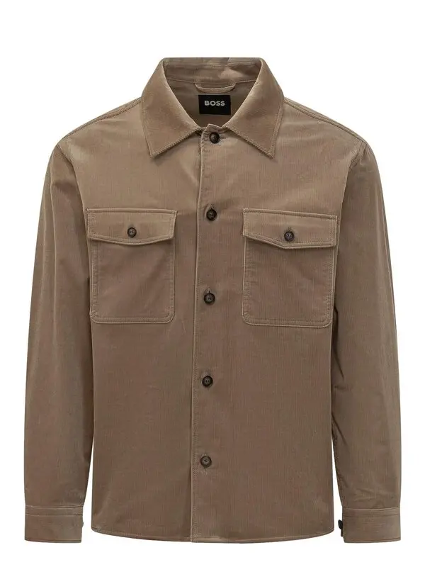 BOSS Carper Oversized Jacket - Open Brown