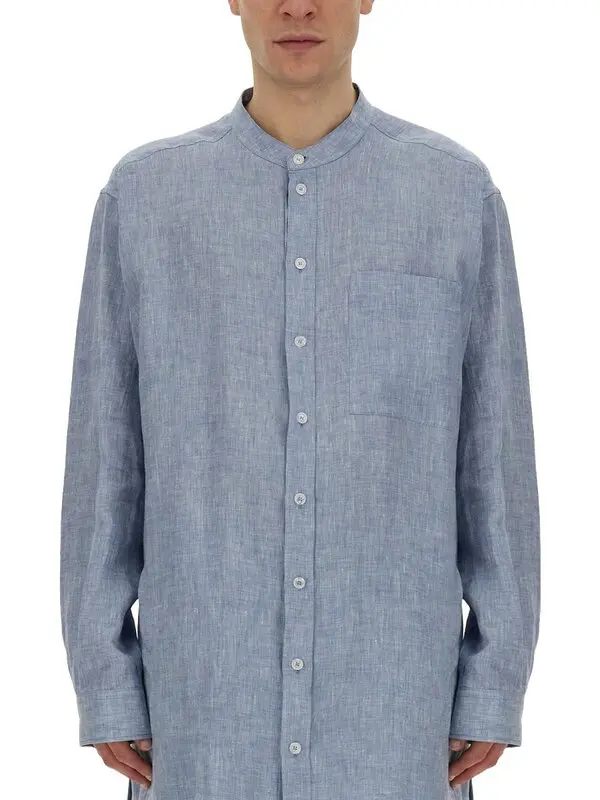 Dolce & Gabbana Mandarin Collar Oversize Shirt - Azure