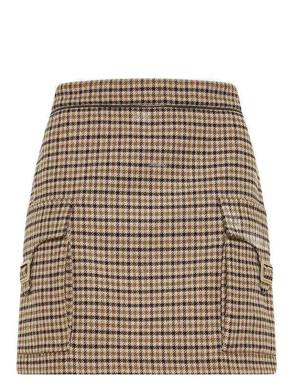 Seventy Wool-blend Mini Skirt With Stretch Detail - Beige