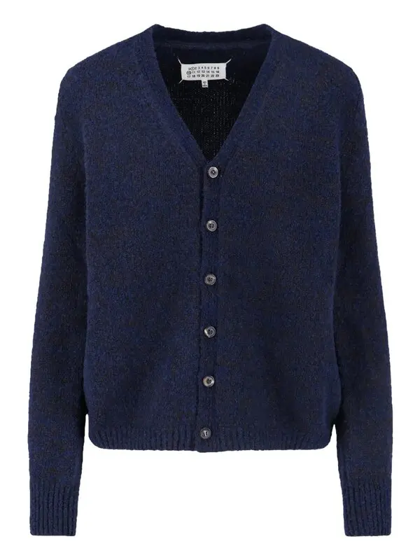 MAISON MARGIELA V-neck Button-front Cardigan - Blue