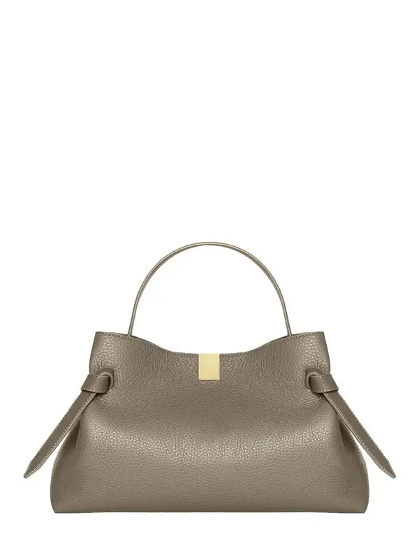 Yuzefi Pebble-grain Leather Top Handle Bag - Beige