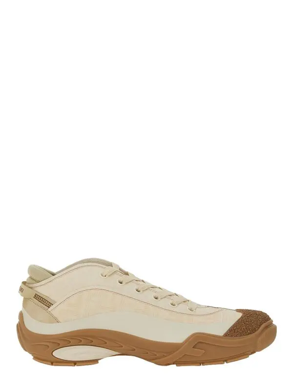 Fendi Lab Panelled Lace-up Sneakers - White