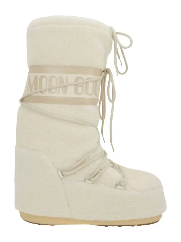 Moon Boot Mini Style Lace-up Winter Boots For - Ivory