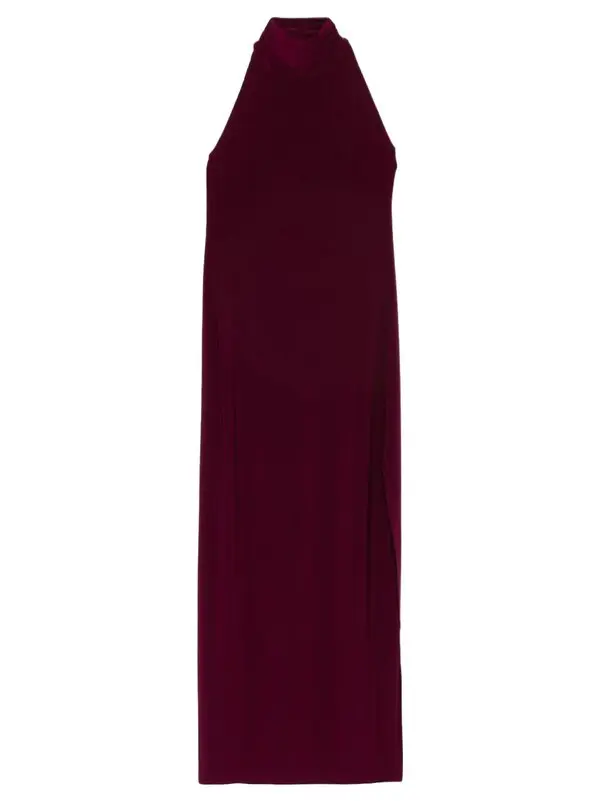 Norma Kamali Halter Maxi Dress - Plum