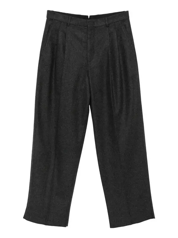 Emporio Armani Pleated Wide-leg Trousers - Black