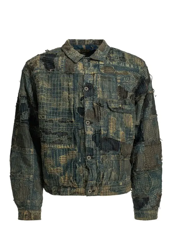 Kapital Boro Patchwork Denim Jacket - Blue