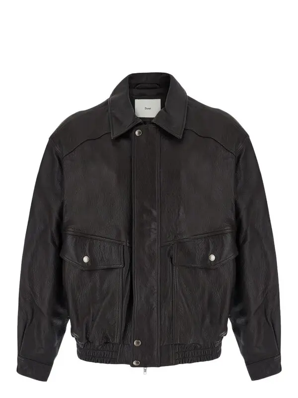 DUNST Zip-front Leather Jacket - Brown