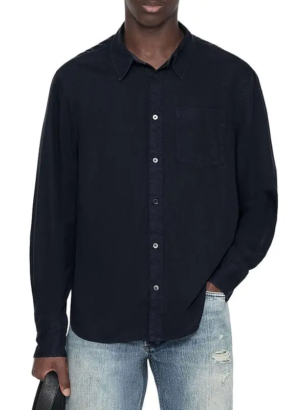 ALLSAINTS Ward Long Sleeve Shirt - Pitched Blue